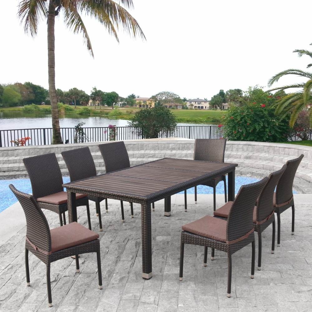 Комплект плетеной мебели T347/Y380A-W53 Brown (8+1) купить по лучшей ...